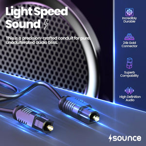 Sounce Digital Fiber Optical Audio Dolby Cable with 8 Channel (7.1) Au